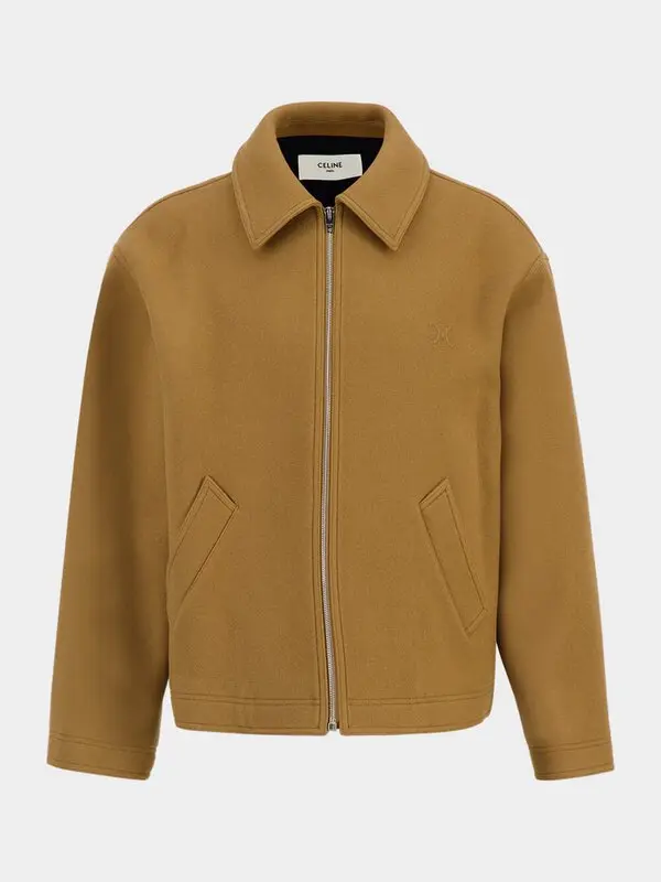 Celine Zipped Wool Felt Jacket - Brown