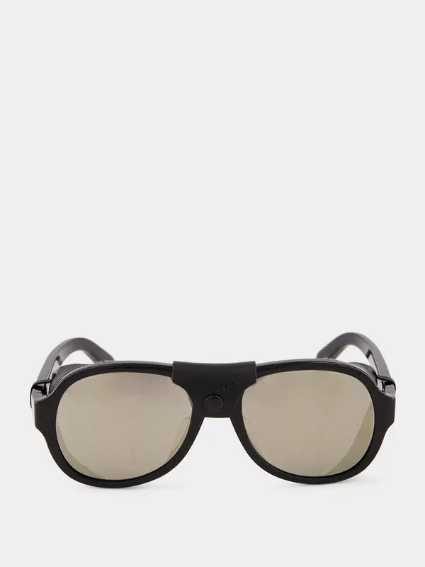Celine Acetate And Leather Sunglasses - Black