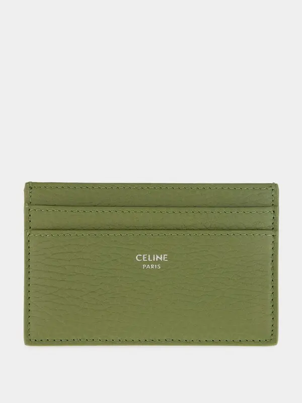 Celine Card Holder Grained Leather Medium - Green