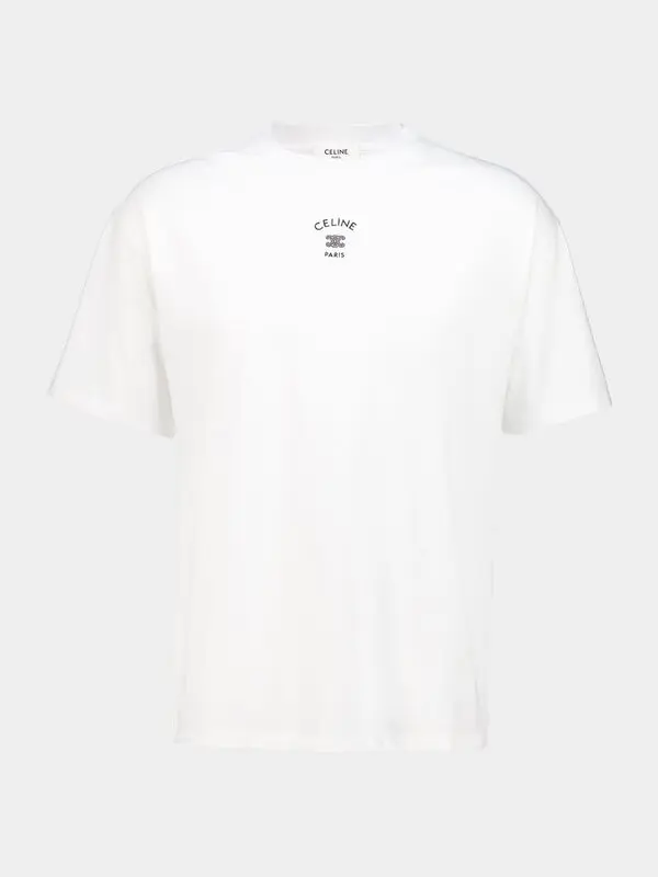 Celine T-shirt Relaxed Fit S/s C-neck Jersey Cotton - White