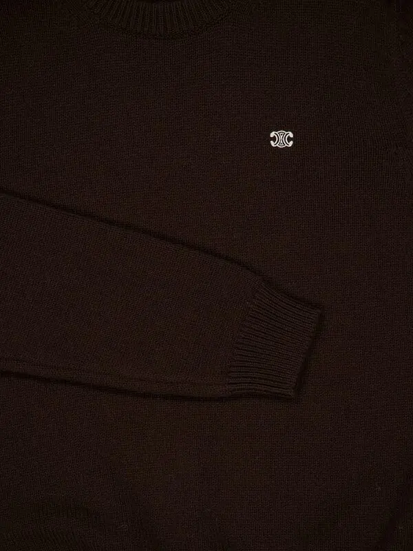 Celine Cashmere Triomphe Boxy Crewneck Sweater