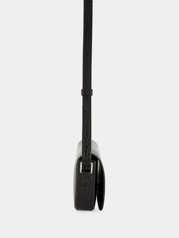 Celine Triomphe Crocodile Effect Small Crossbody Bag - Black