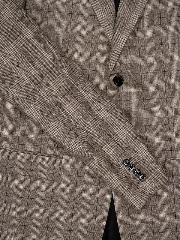 Celine Tailored Prince Of Wales Wool Flannel Blazer
