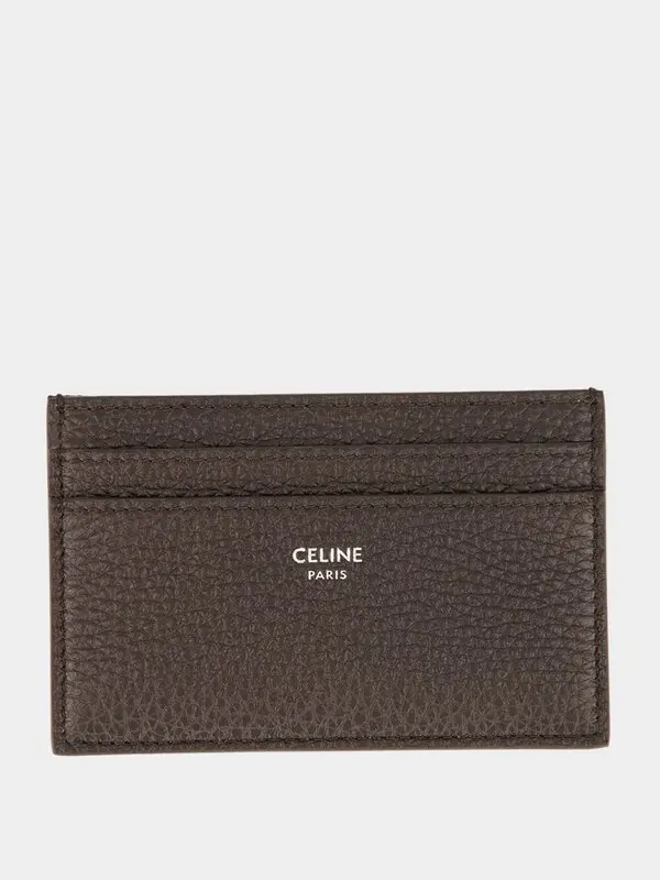 Celine Card Holder Grained Leather Medium - Brown