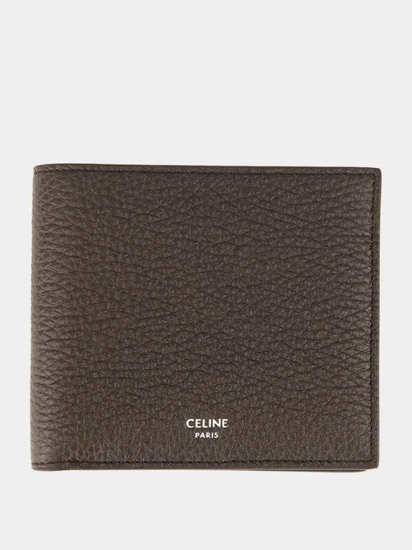 Celine Wallet Bi-fold With Coin Grained Leather - Brown
