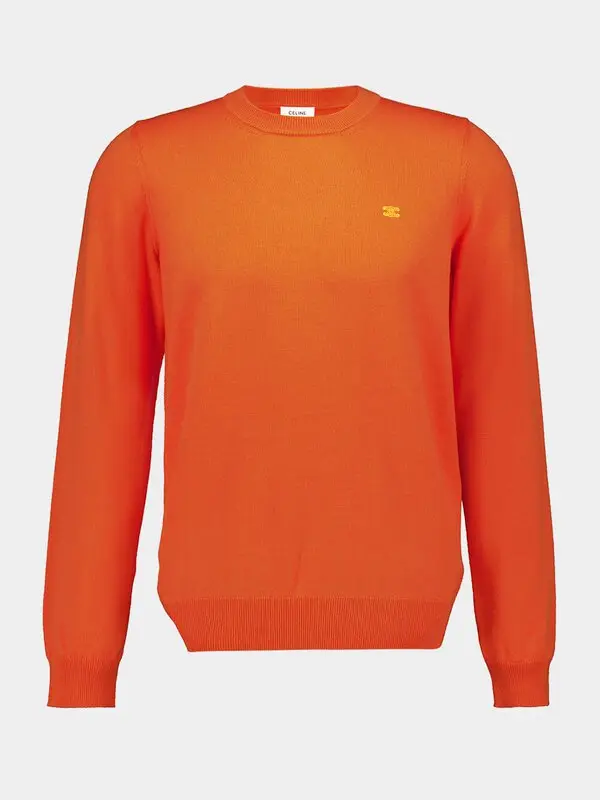 Celine Fine Wool Crewneck Sweater - Orange