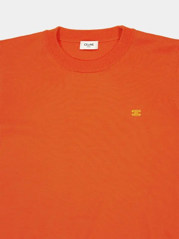 Celine Fine Wool Crewneck Sweater - Orange