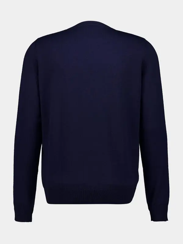 Celine Fine Wool Crew Neck Sweater - Blue