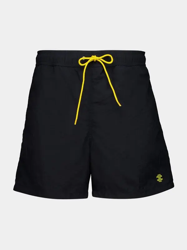 Celine Nylon Swim Shorts With Drawstring Waist - Black