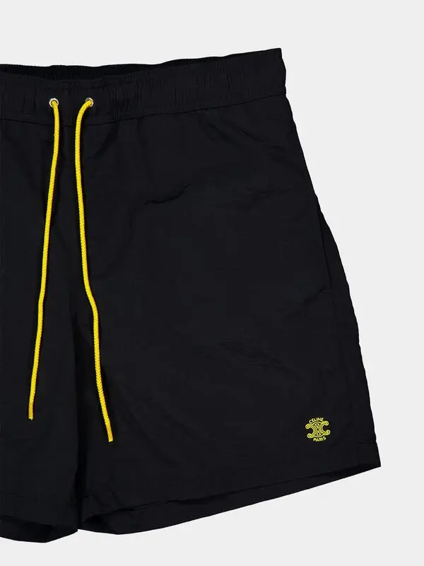 Celine Nylon Swim Shorts With Drawstring Waist