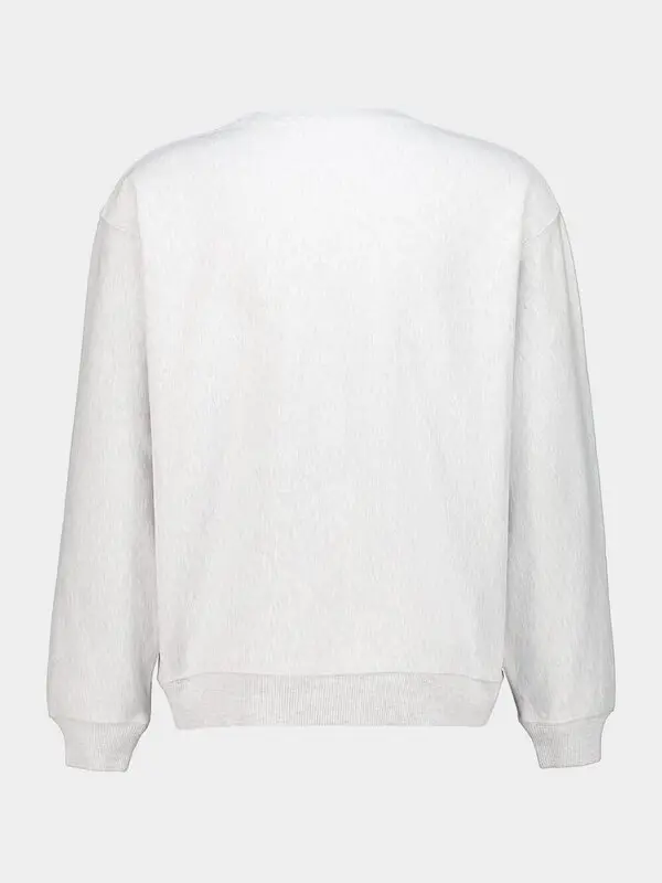 Celine Relaxed Fit Fleece Cotton Sweatshirt With Graphic Logo