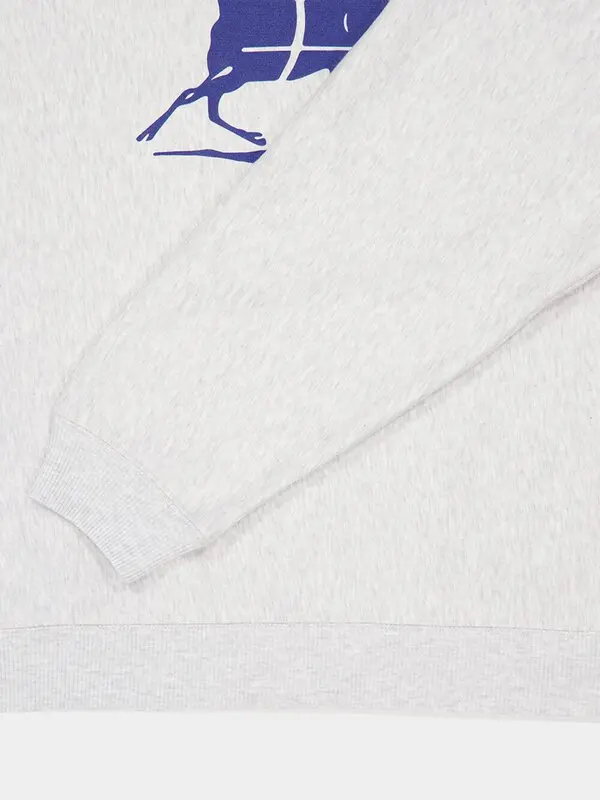 Celine Relaxed Fit Fleece Cotton Sweatshirt With Graphic Logo - Grey