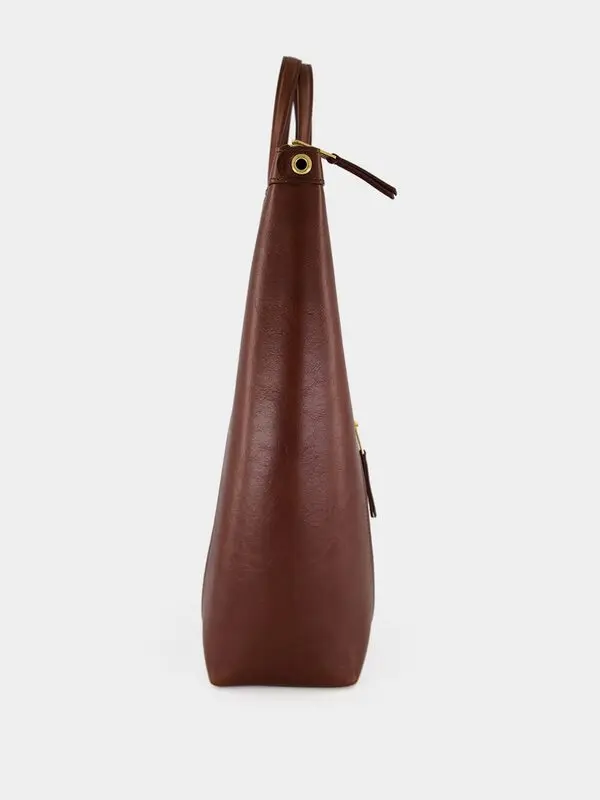 Celine Belt Cabas Vertical Medium Shiny Leather Tote