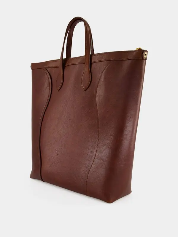 Celine Belt Cabas Vertical Medium Shiny Leather Tote