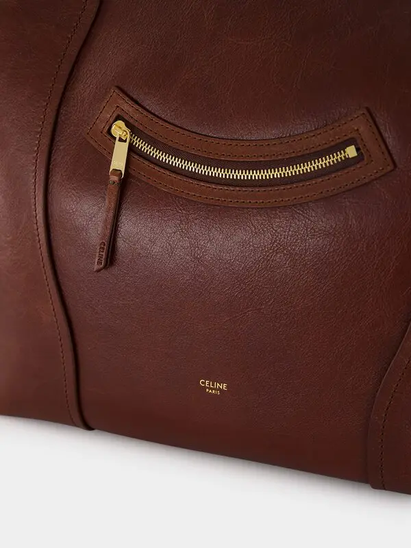 Celine Belt Cabas Vertical Medium Shiny Leather Tote