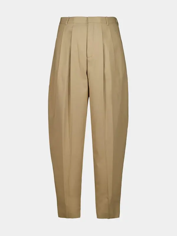 Celine Cotton Twill Montauk Trousers - Beige