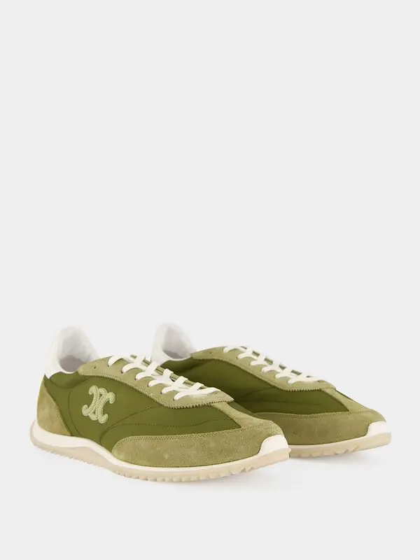 Celine L-top Lace-up Sneakers In Nylon, Suede & Leather
