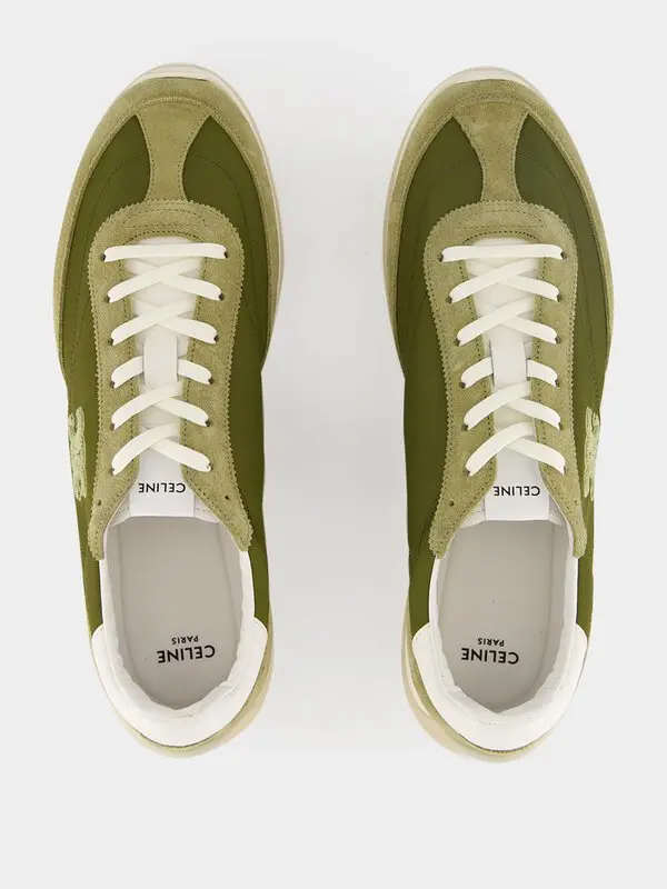 Celine L-top Lace-up Sneakers In Nylon, Suede & Leather