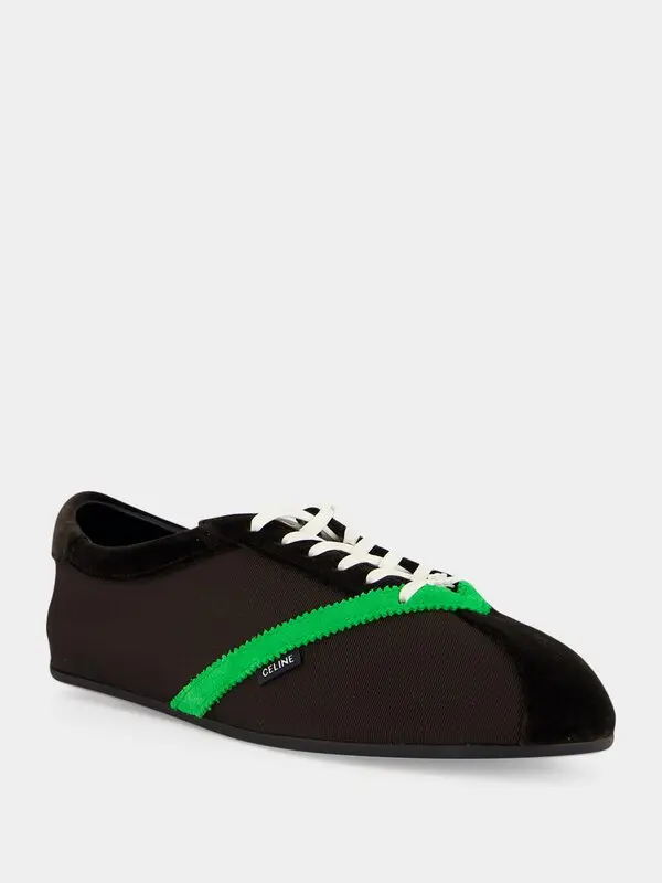 Celine L-top Lace-up Sneakers In Suede And Leather