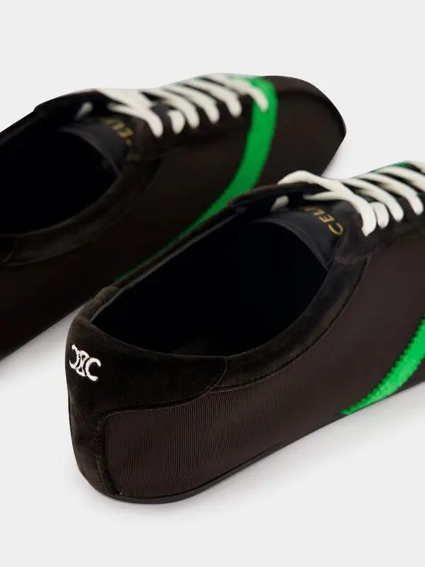 Celine L-top Lace-up Sneakers In Suede And Leather - Brown