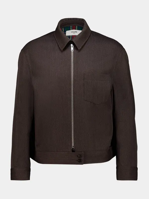 Celine Wool Gabardine Jacket - Brown