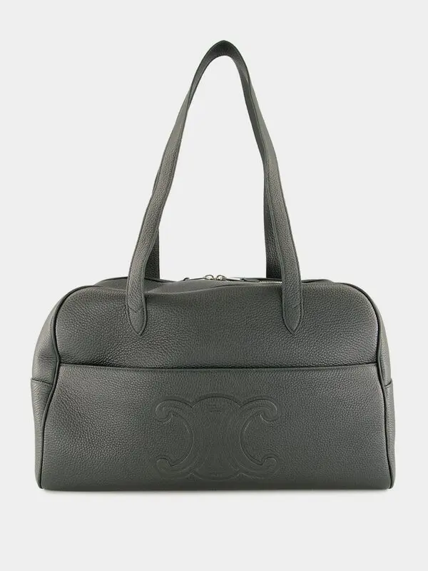Celine Grained Leather Duffle Bag - Grey