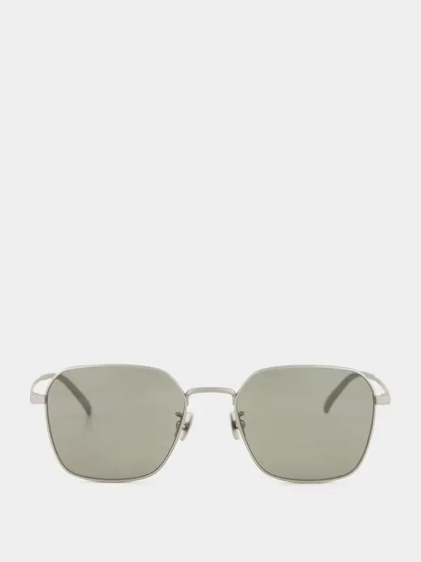 Bottega Veneta Square Titanium Sunglasses - Silver