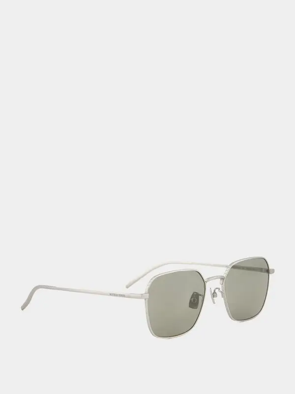 Bottega Veneta Square Titanium Sunglasses