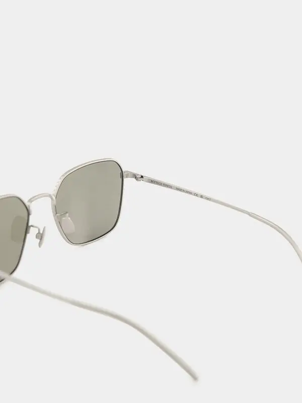 Bottega Veneta Square Titanium Sunglasses