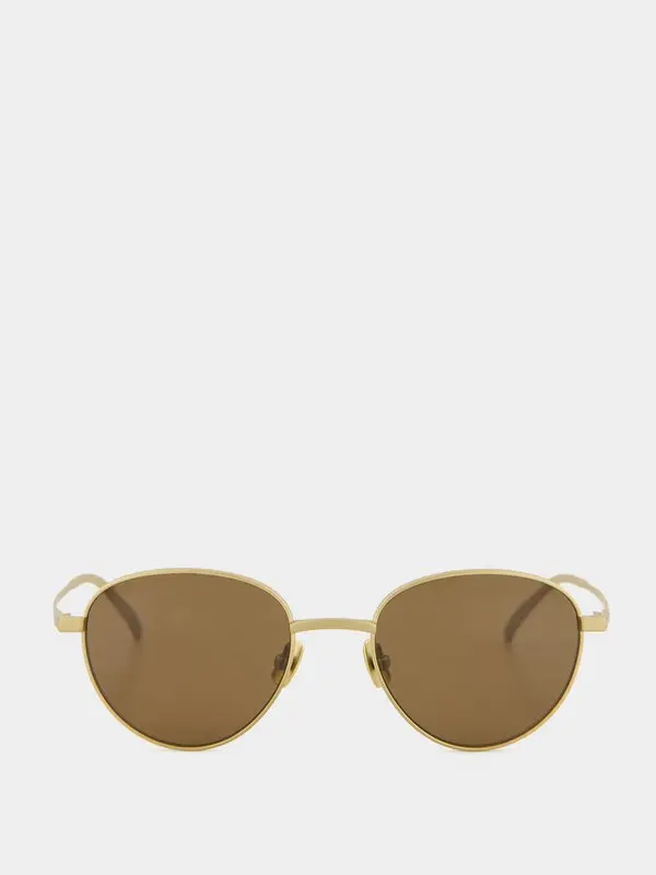 Bottega Veneta Intrecciato Sunglasses - Gold