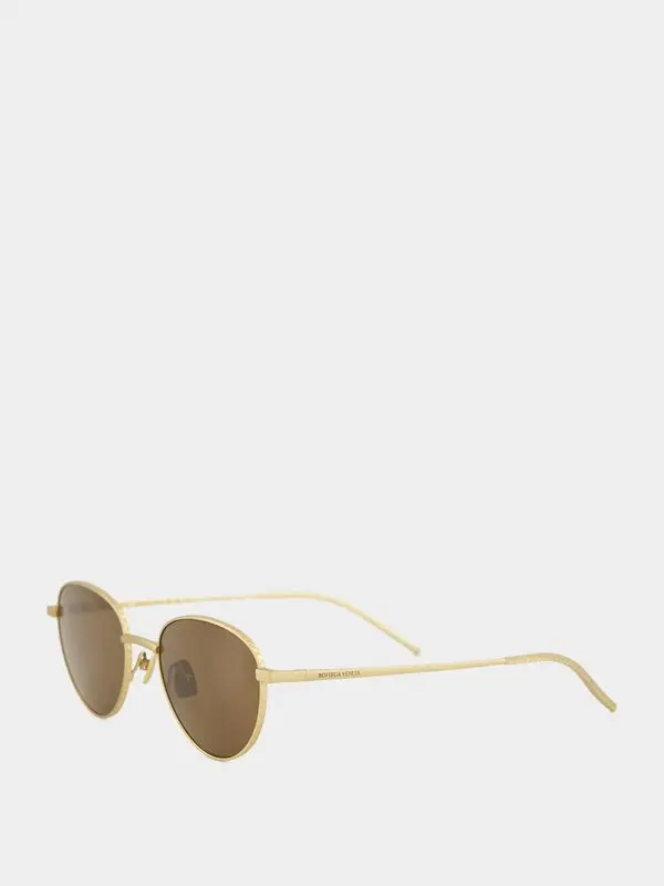 Bottega Veneta Intrecciato Sunglasses - Gold