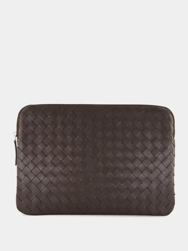 Bottega Veneta Intrecciato Document Case - Brown