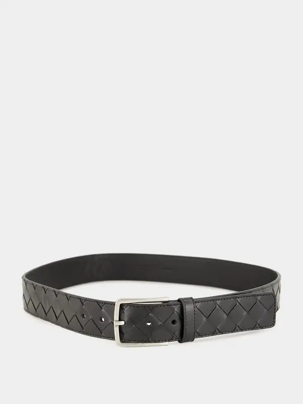 Bottega Veneta Intrecciato Belt - Black