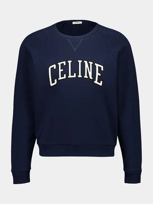 Celine Cotton Fleece Sweatshirt - Blue
