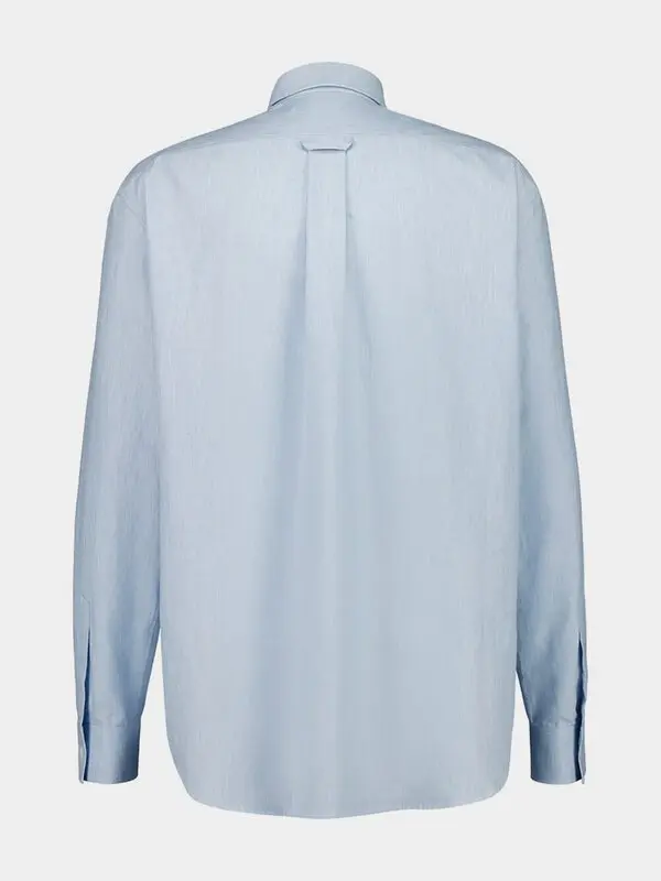 Celine Shirt Relaxed Fit L/s Button Up Chambray Cotton - Blue