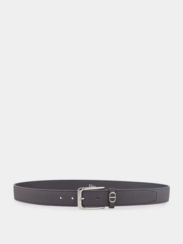 Dior 33mm Grained Leather Belt - Grey