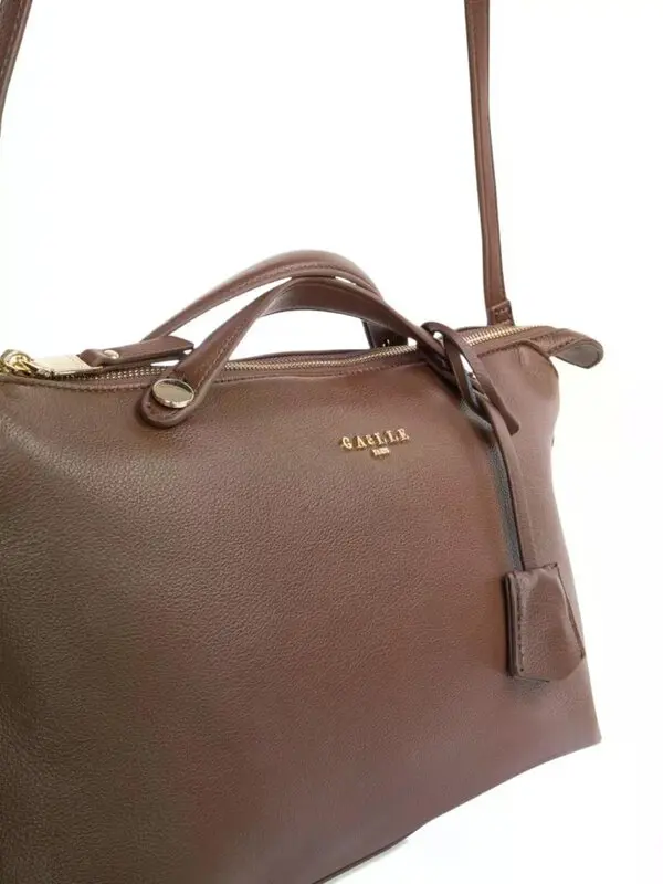 GAELLE Logo Lettering Pebble-grain Tote Bag