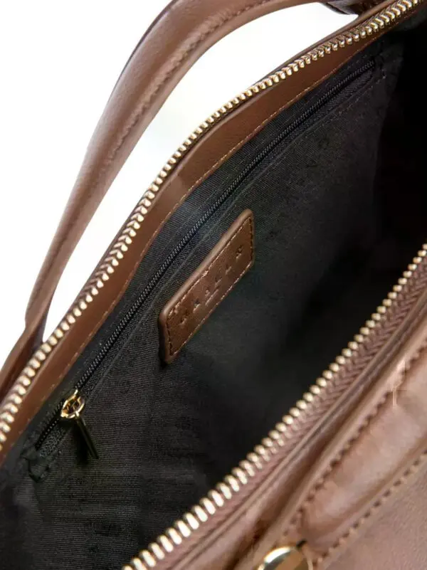 GAELLE Logo Lettering Pebble-grain Tote Bag