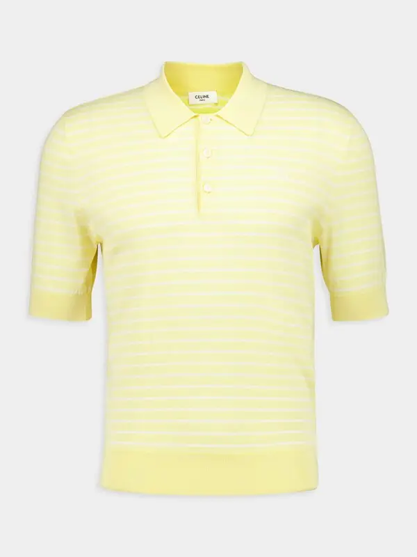 Celine Polo S/s Fine Knit Cotton - Yellow