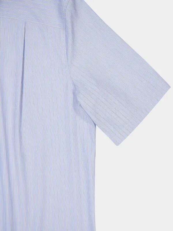 Celine Shirt Bowling S/s Button Up Striped Cotton Poplin