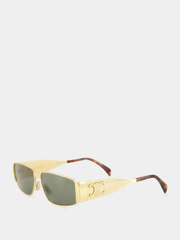 Celine Rectangular Triomphe Metal Sunglasses