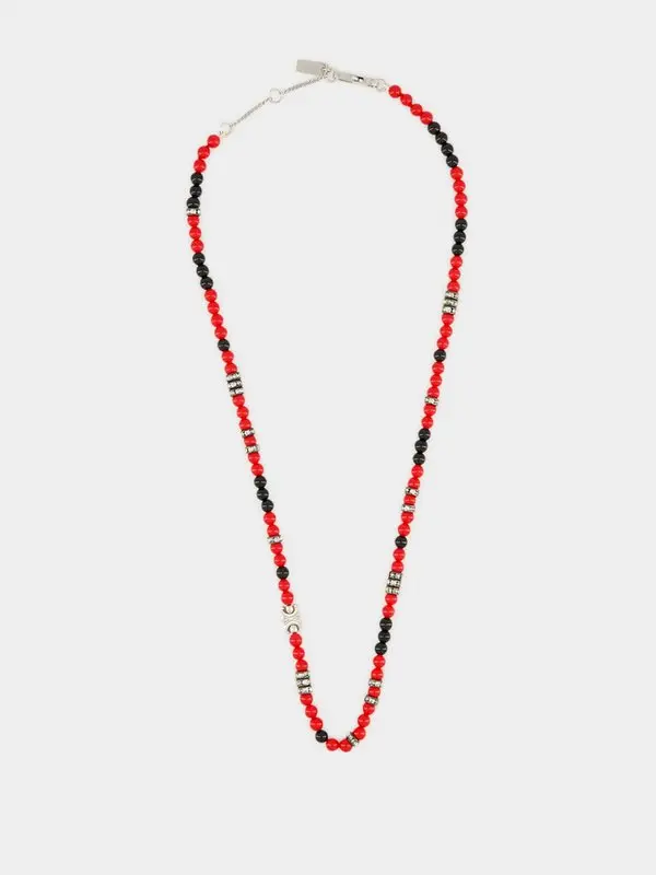 Celine Necklace San Onofre Tromphe Onyx Resin Pearls - Red