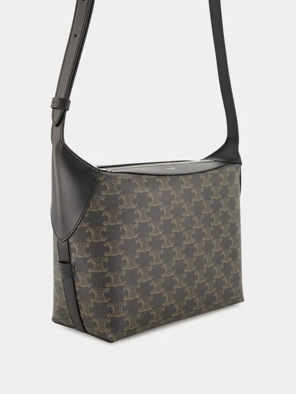 Celine Triomphe Canvas & Leather Crossbody Bag - Black