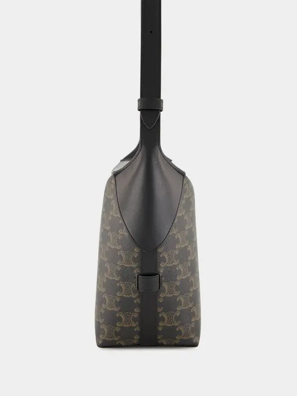 Celine Triomphe Canvas & Leather Crossbody Bag - Black