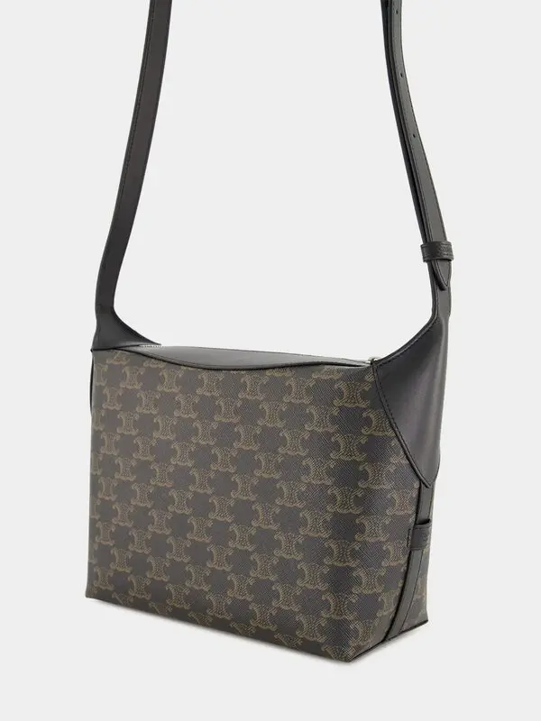 Celine Triomphe Canvas & Leather Crossbody Bag - Black