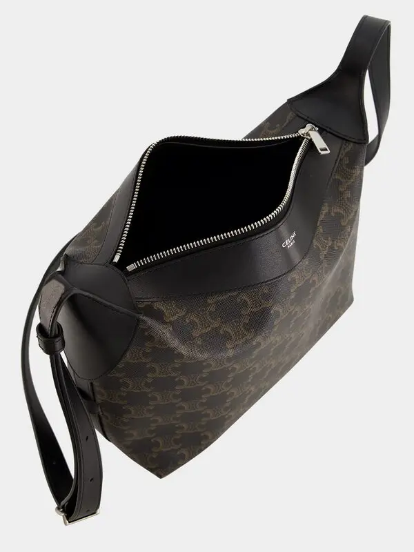 Celine Triomphe Canvas & Leather Crossbody Bag - Black