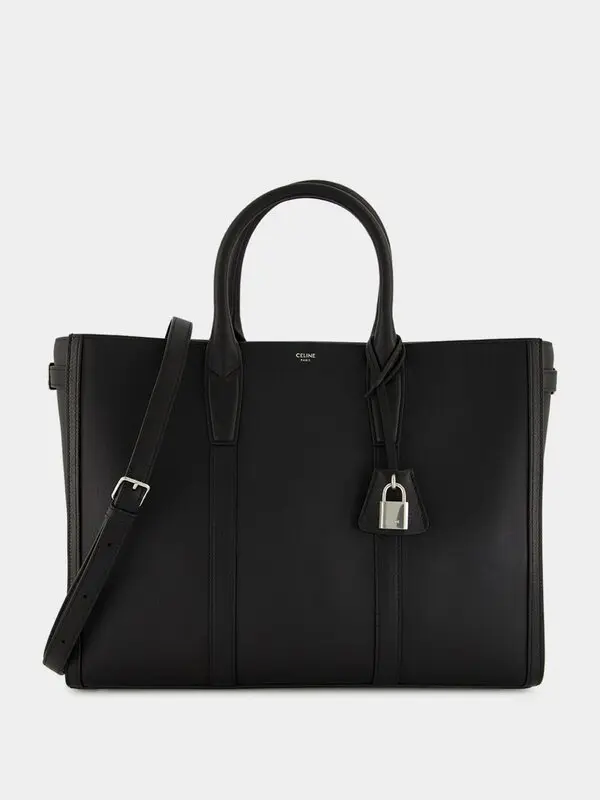 Celine Malaquais Leather Medium Handbag - Black