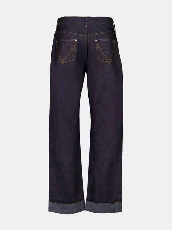 Bottega Veneta Rinsed Indigo Wide-leg Jeans