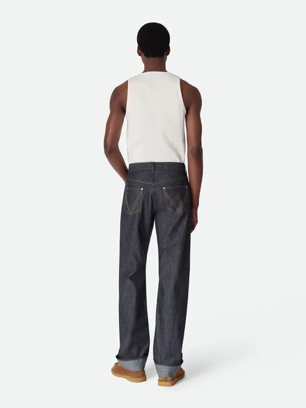 Bottega Veneta Rinsed Indigo Wide-leg Jeans