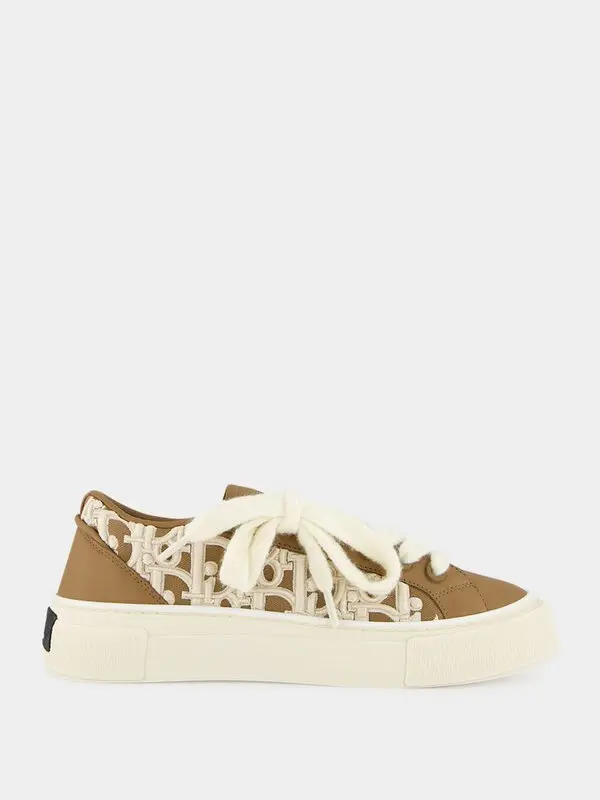 Dior B33 Tennis Sneakers In Embossed Canvas And Leather